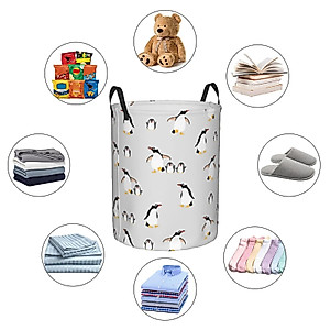 FeHuew Cute Penguins Baby Cartoon Collapsible Laundry Basket with Handle Waterproof Hamper Storage Organizer Large Bins for Dirty Clothes,toys