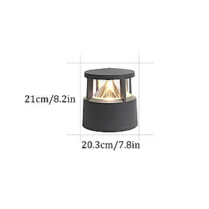 KAIKEA Black Cylindrical Post Light Fixture for Exterior House Porch LED Patio Outside Deck Garage Yard Driveway Home Lawn Walkway Pillar Light Garden Landscape Pedestal Lamp Fixture