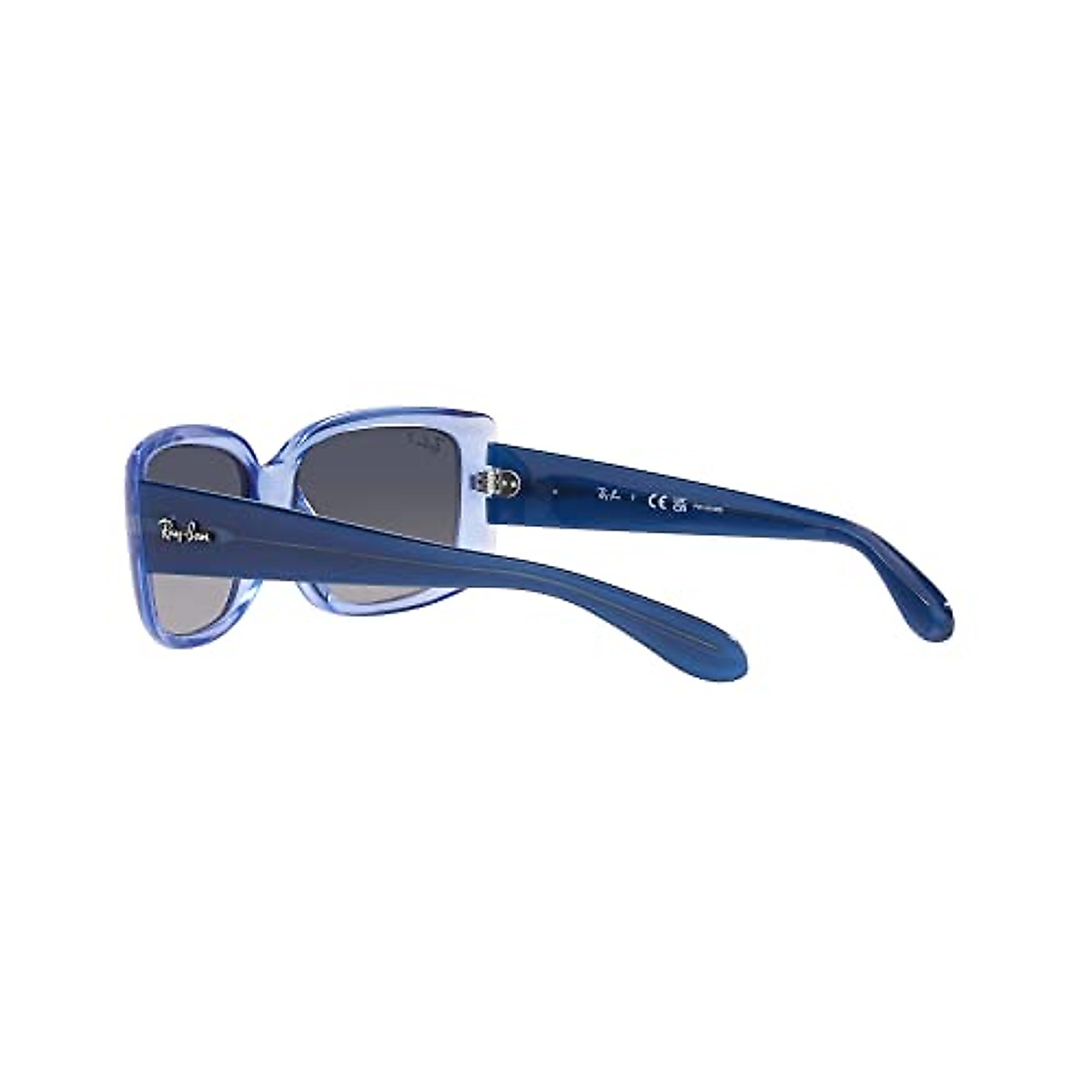 Ray-Ban Women's RB4389 Square Sunglasses, Transparent Light Violet/Blue Gradient Polarized, 55 mm