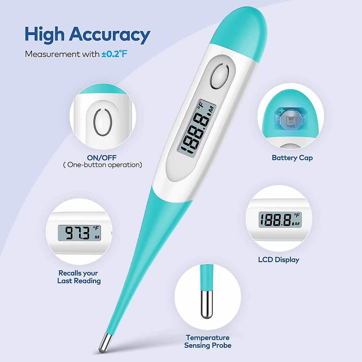 Bundle of Thermometer for Fever, Digital Thermometer for Adults
