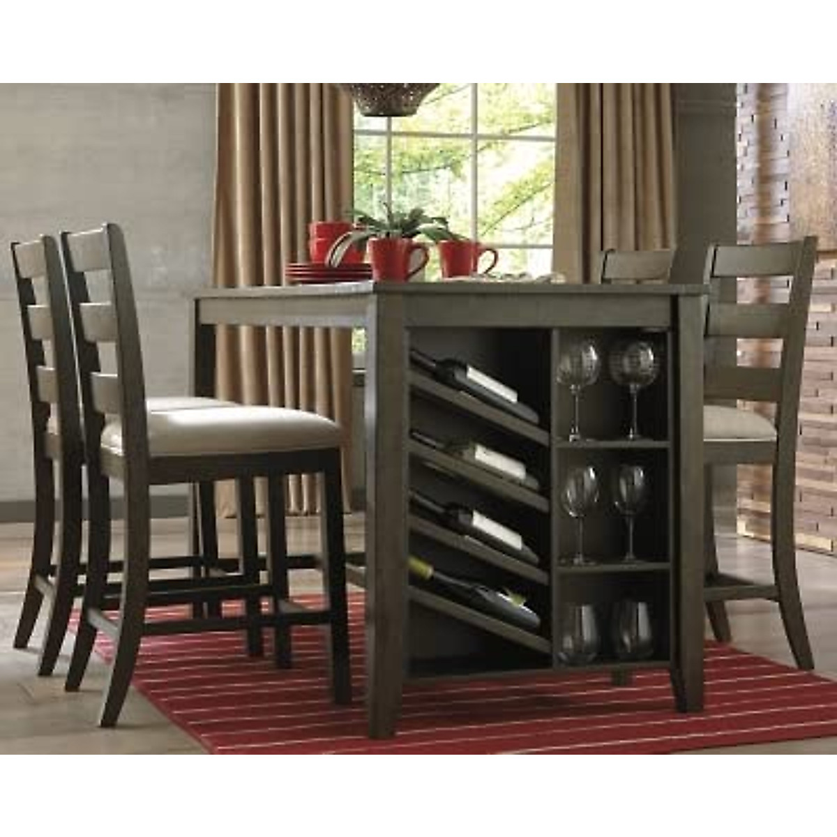 Signature Design by Ashley Rokane Upholstered 24.75" Counter Height Bar Stool, 2 Count, Brown