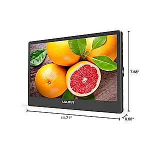 Lilliput A12 12.5" 4K Monitor 3840 x 2160 with HDMI, Displayport and SDI connectivity with V-Mount Battery Plate