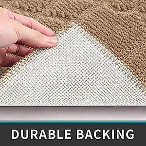 DEXI Front Door Mat for Home Entrance, 20"x32" Non-Slip Absorbent Floor Mats Low-Profile Washable Doormat for Entryway, Garage, Patio, Beige