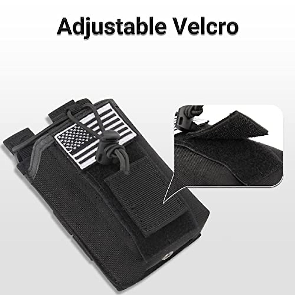 2 Pack Tactical Radio Holder Case Molle Radio Holder Duty Belt Military Heavy Case Accessories Radios Pouch Holster Bag for Baofeng UV-5R BF-F8HP UV-9R Two Way Radio Walkie Talkies Adjustable Storage