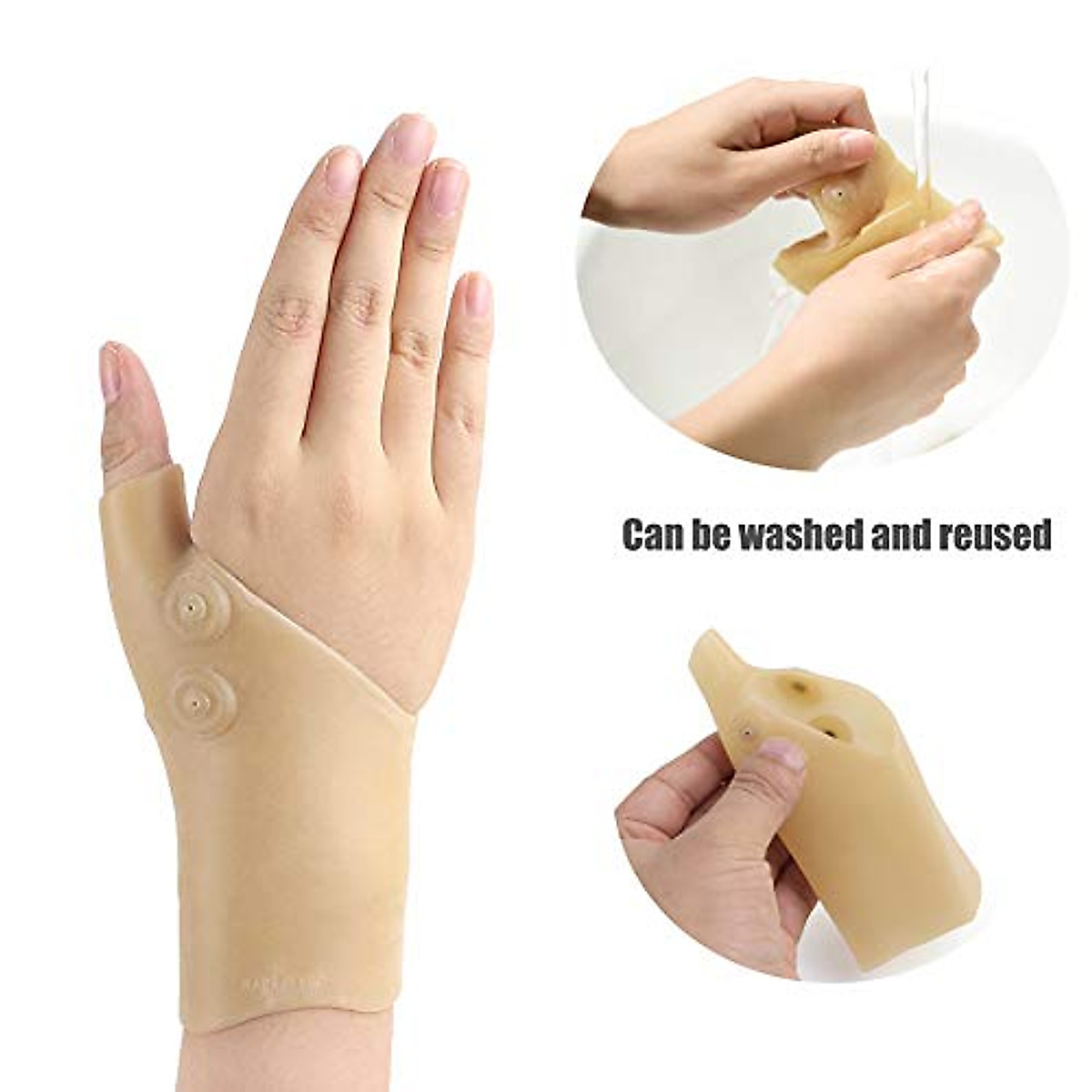 Thumb Wrist Support Brace (2 Pcs),Elastic Gel Arthritis Fingerless Glove for Pain Relief, Waterproof Wrist Compression Sleeve Splint for Sprained, Tendonitis, Carpal Tunnel, Hand Joint Pain, Arthritis