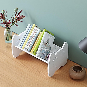 KUAIYU Kids Bookshelf, Desktop Bookshelf, Tilted Mini Bookshelf for Desk, Tabletop Bookshelf, Book Shelf for Books Magazine CD, Tiny Bookshelf and Storage Rack in Living Room/Office/Home.