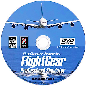 FlightGear Flight Simulator 2023 X Flight Sim Plane & Helicopter Including 600+ Aircraft DVD CD Disc Standard Edition Compatible with Microsoft Windows 11 10 8.1 8 7 Vista PC & Mac OS