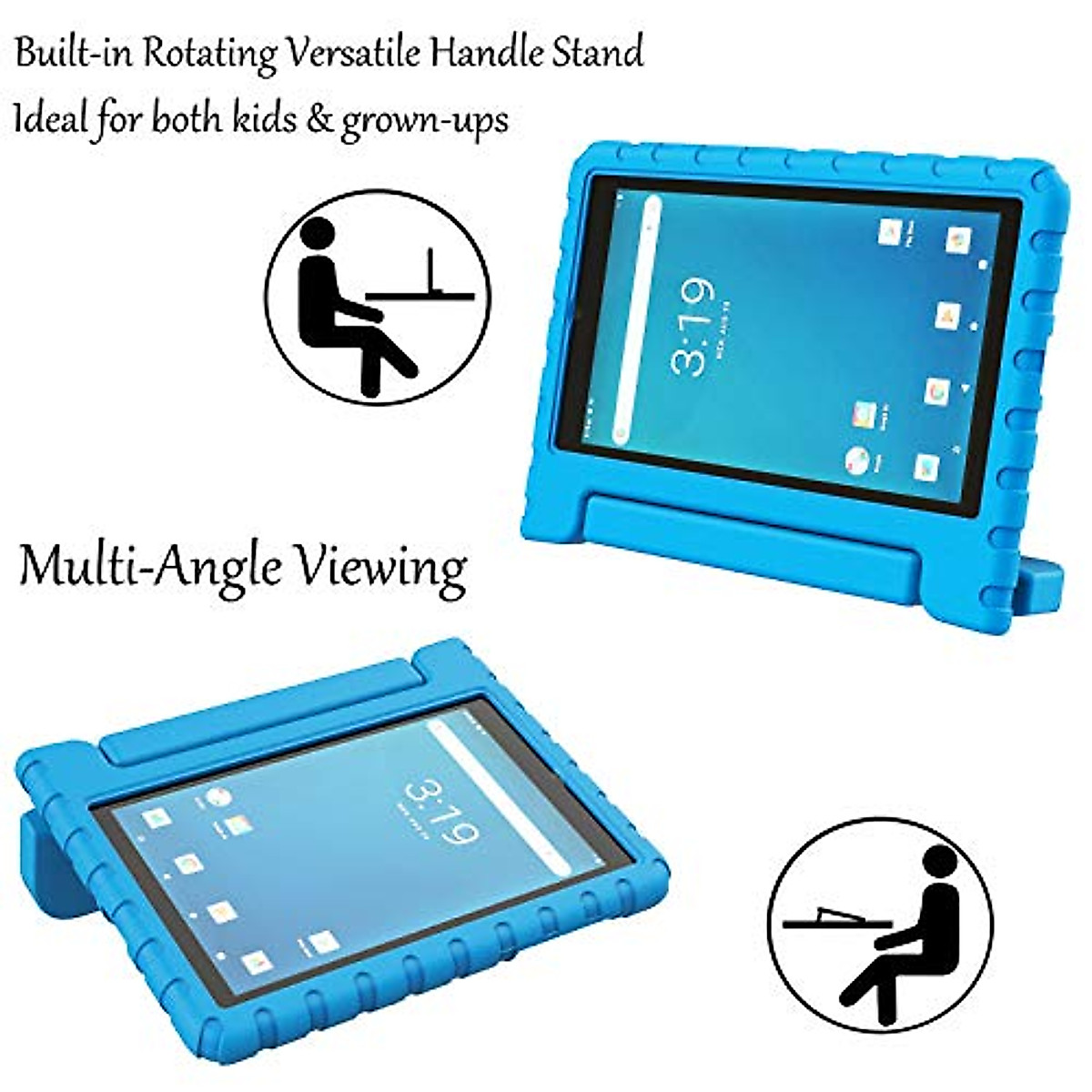 LTROP Onn 7 Inch Tablet Case, Surf Onn 7 Tablet Case, Shockproof Handle Stand Child Proof Case for Walmart Onn 7" Tablet Android 2020/2019 (Model: 100005206/100015685) - Blue