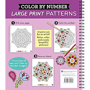Brain Games - Color by Number - Large Print: Patterns (Stress Free Coloring Book)