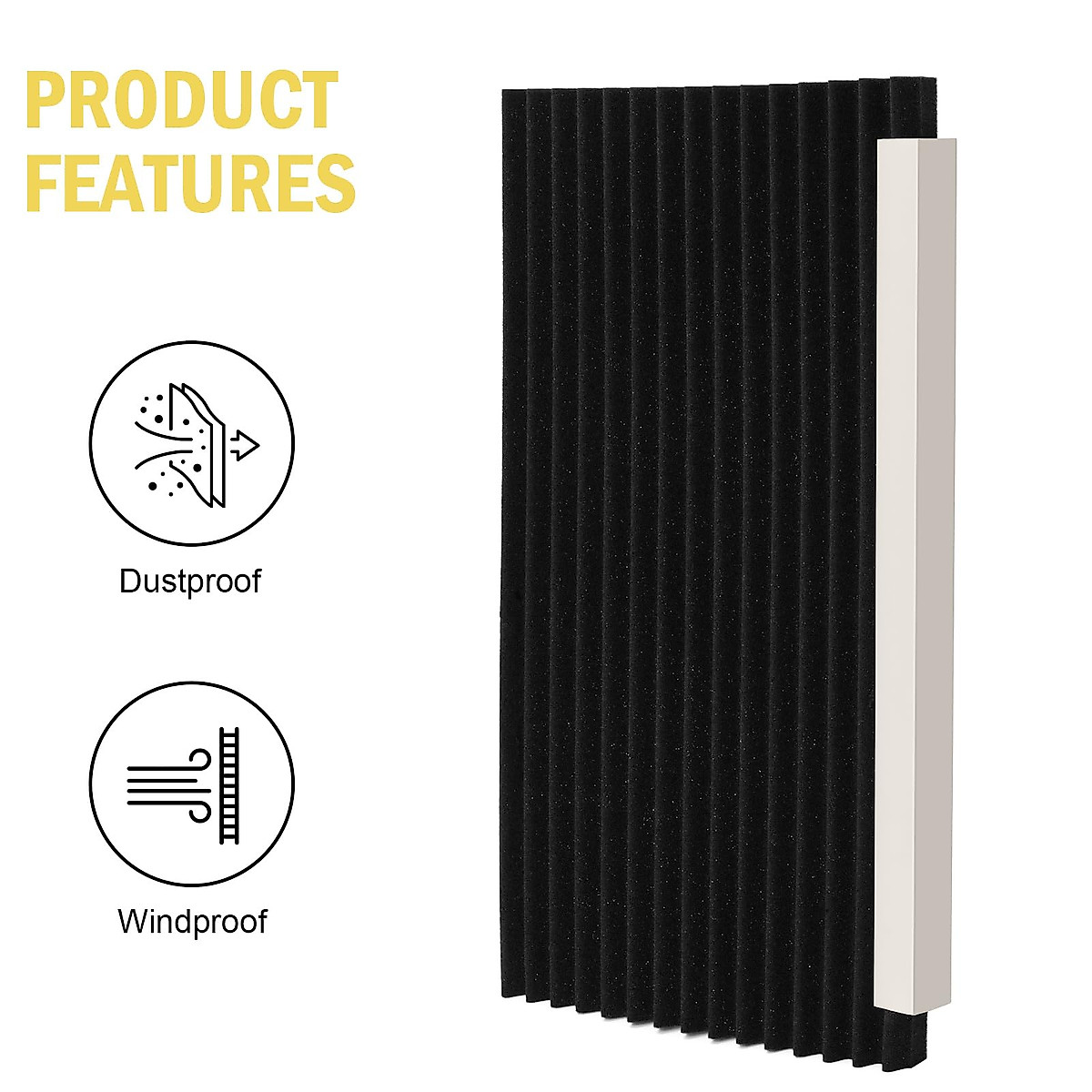 BEWAVE Window AC Side Panels, Air Conditioner Insulation Foam Panels Kit for Window Unit, 17in x 9in x 7/8in, 2 Packs