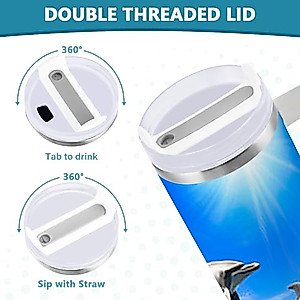 40 Oz Dolphins Ocean Stainless Steel Insulated Tumblers with Lid and Straw Travel Coffee Tumbler