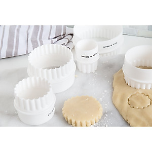 Fox Run Plain and Crinkled Double-Sided Cookie Cutters, Regular, Metallic