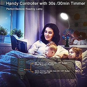 LiFMIRA Desk Lamp Clip on Light 30s/30min Timer 5 Colors 10 Brightness 10W 66 LED Desk Lamp with Clamp Eye-Caring Gooseneck Reading Light for Bed Headboard Desk Video Conferencing Makeup