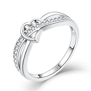 STARCHENIE Infinity Heart Ring for Women 925 Sterling Silver Size7