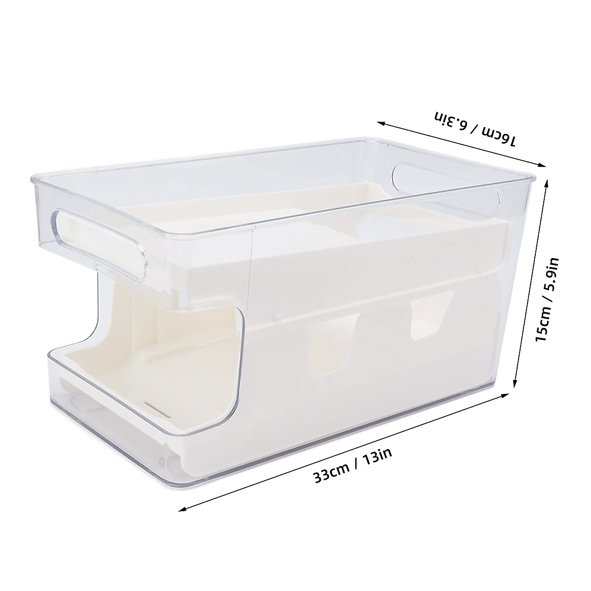 TOPINCN Food Can Dispenser Storage Rack Organizer 2 Tier Soda Can Rack Beverage Can Can Storage Holder Can Holder for Pantry Refrigerator (White)