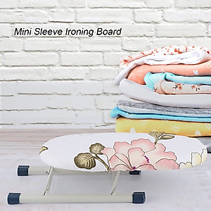 Ironing Board, Cotton Cloth Foldable Iron Board Ironing Boards Cuffs Collars Handling Table Space Saving Ironing Board for Small Spaces, Laundry Rooms Or Dorms (Peony)
