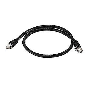 Monoprice 103419 Cat6 Ethernet Patch Cable - Network Internet Cord - RJ45, Stranded, 550Mhz, UTP, Pure Bare Copper Wire, 24AWG, 2ft, Black