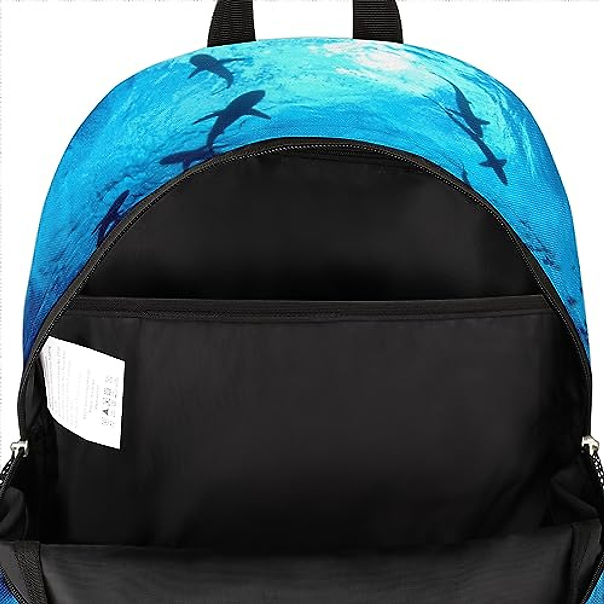 Ocean Animal Sharks Backpack for School Girls Boys,School College Backpack Rucksack Travel Bookbag Student Classics Backpack Cute Book Bags With Chest Strap
