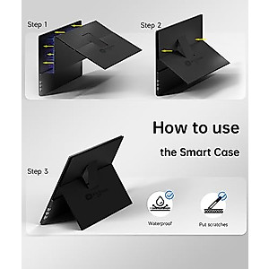 Ingnok Portable Monitor 15.6 Inch FHD 1080P IPS Laptop Screen Extender, 350cd/m2 USB C HDMI Travel Monitor w/Smart Cover & Speakers, Portable Screen for Laptop Mac PC Phone Xbox PS4/5 Switch