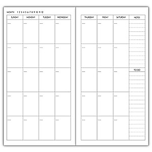 Nokingo 3-Pack Travelers Notebook Calendar, Travelers Notebook Inserts, Undated Travelers Notebook Monthly, 4.25"x8.25" Travelers Notebook Calendar Insert
