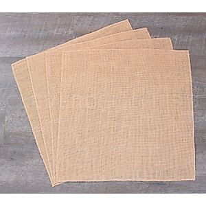CleverDelights 20 Inch Burlap Squares - 12 Pack - Premium Jute Burlap - Finished Edges - 20" x 20"