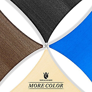 Royal Shade 12' x 16' Beige Rectangle Sun Shade Sail Canopy Outdoor Patio Fabric Shelter Cloth Screen Awning - 95% UV Protection, 200 GSM, Heavy Duty, 5 Years Warranty, We Make Custom Size