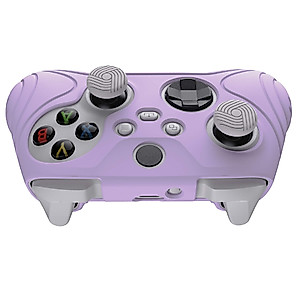 eXtremeRate PlayVital Samurai Edition Mauve Purple Anti-slip Controller Grip Silicone Skin for Xbox Core Controller, Ergonomic Protective Case Cover for Xbox Series S/X Controller w/Thumb Grips