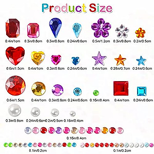MYDBUYSOME 2774pcs Gem Stickers Jewels for Crafts - Self Adhesive Stick on Rhinestones for Crafts, Acrylic Bling Heart Craft Supplies for Kids