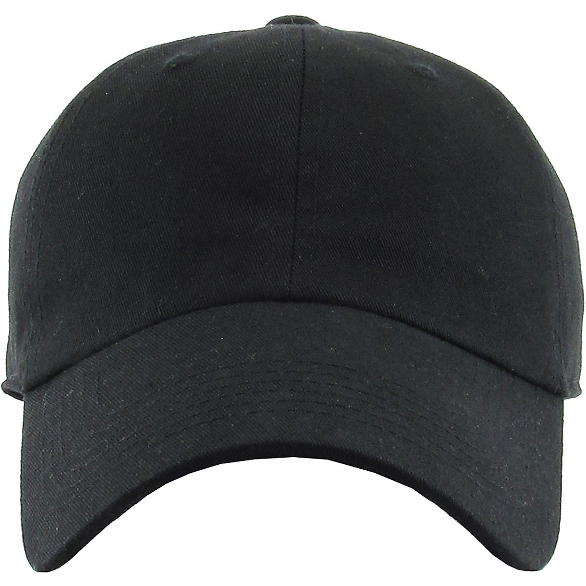 KB-LOW BLK Classic Cotton Dad Hat Adjustable Plain Cap. Polo Style Low Profile (Unstructured) (Classic) Black Adjustable