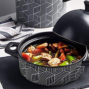 MYYINGBIN 1.3 Liter Moroccan Tagine Slow Cooker Clay Casserole Suitable for Electric Steamer Oven Dishwasher Disinfection Cabinet Microwave Oven Open Flame