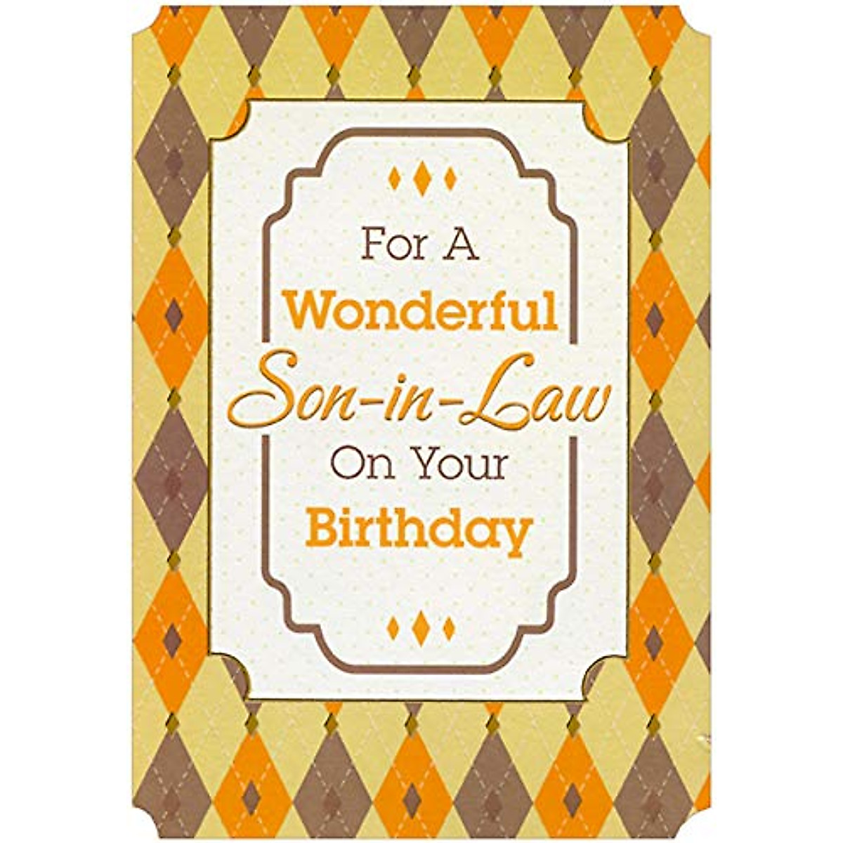 Designer Greetings Wonderful Son Argyle Border Birthday Card for Son-in-Law