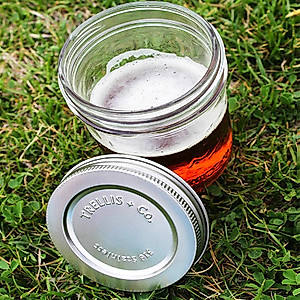 Trellis + Co. 316 Stainless Steel Wide Mouth Mason Jar Lids - 12 Pack - for Storage, Dry Goods, Pickling, Gifts - Durable & Rustproof - Mason Jar Tops