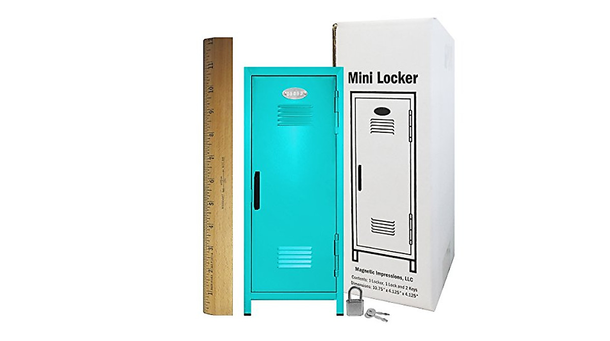 Mini Locker with Lock and Key - Teal Storage Solution