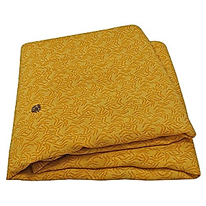 Peegli Indian Vintage Yellow Saree Paisley Pattern Sequins Work Sari Georgette DIY Craft Fabric