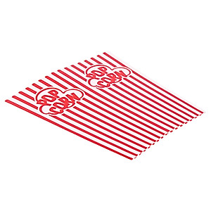 GSM Brands Popcorn Containers Boxes (100 Pack) - Striped White and Red Paper - for Home Movie Theater