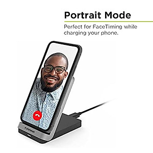 PureGear 10W Fast Wireless Charging Pad with Kickstand, Qi-Certified Wireless Charging Stand for iPhone 11, 11 Pro, 11 Pro Max, SE,Xs Max, XR,XS, Galaxy S22, S21,S20,S10,S9 & More Qi Enable Devices