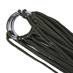 Outdoor Rope Hammock Hanging Rope Hammock Chair Swing Seat, Comfortable Hanging Bed for Patio Porch Garden Backyard Lounging Outdoor