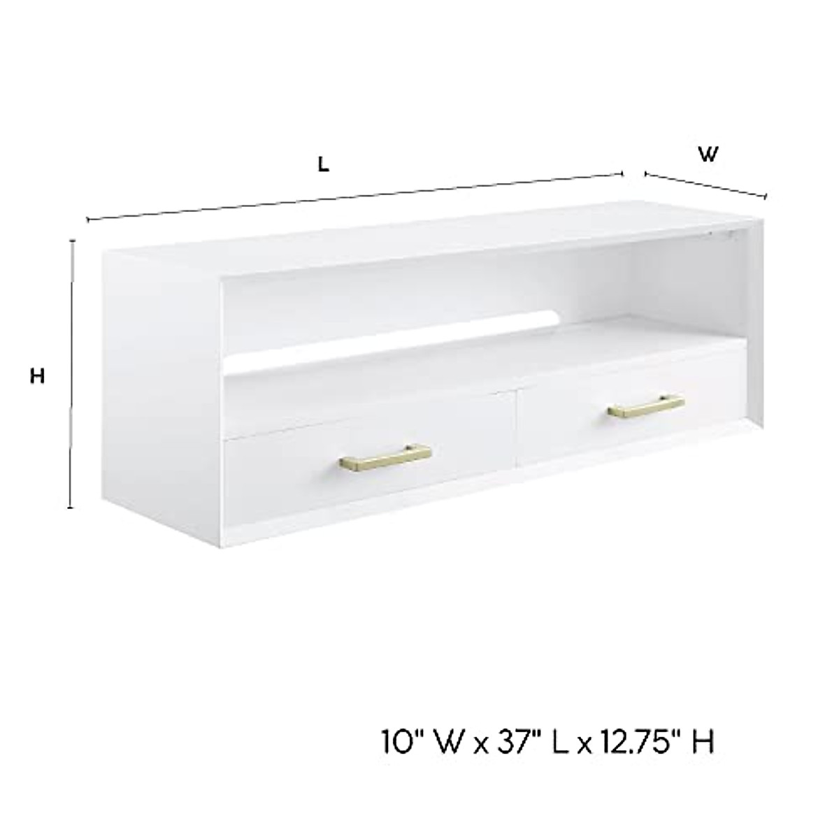 Classic Brands Canton 4 Drawer Wood Dress with 2 Drawer Top Storage Hutch, White