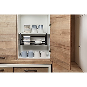 Nxconsu 2Pack Under Shelf Storage Basket Organizer Hanging Holder for Cabinet Pantry Kitchen Cupboard Desk Counter Bookshelf Organization Add-on Space Saver Heavy Duty Slide-in Black Large