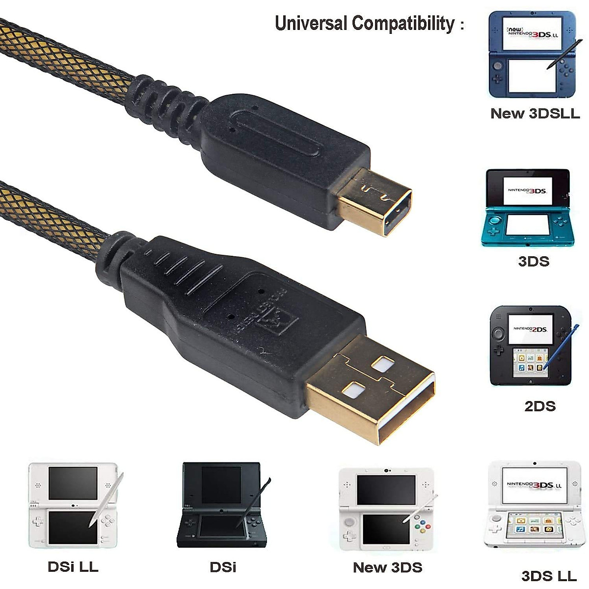 Project Design Upgraded High Speed USB Charger Charging Cable For Nintendo 3DS XL / 3DS / DSi / DSi XL