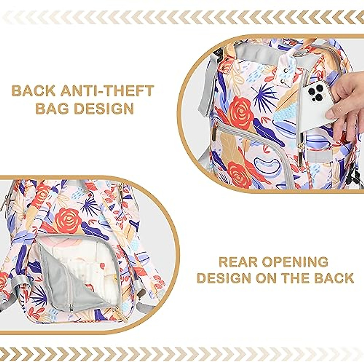 Diaper Bag Backpack for Baby,Waterproofing Multifunctional Travel Diaper Bag,22.86 Liter Baby Girl Diaper Bag,Baby Diaper Bag,Newborn Essentials Gifts for mom-2V