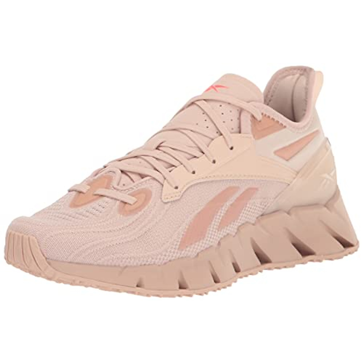 Reebok Women's Zig Kinetica 3.0 Sneaker, Soft Ecru/Neon Cherry, 8.5