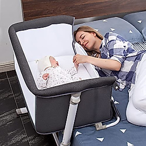 RONBEI Bassinet for Baby, Baby Bassinet Bedside Sleeper Bedside Bassinet Baby Crib for Newborn/Infants/Baby Boy/Baby Girl