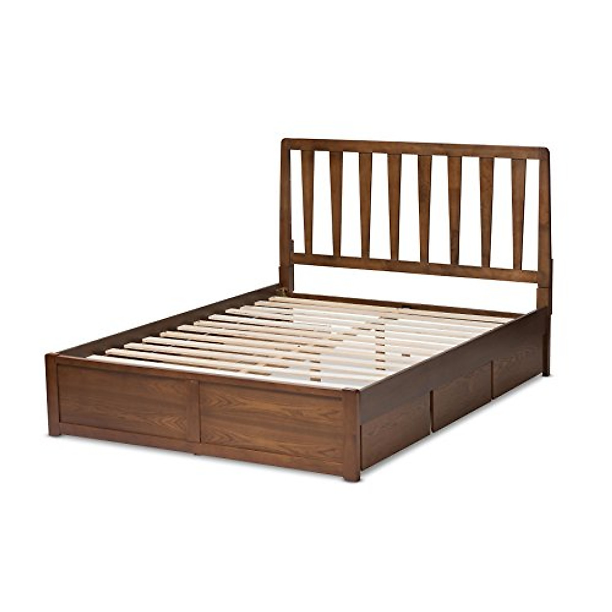 Baxton Studio Garonne Storage Platform Bed, Queen, Walnut Brown