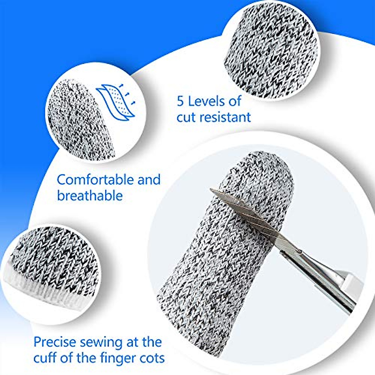 60 Pieces Cut-Resistant Finger Cots Finger Sleeve Protector Reusable Thumb Finger Protectors Guards for Kitchen Sculpture Work