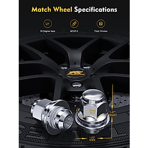 MIKKUPPA M12x1.5 Lug Nuts - 20pcs One-Piece Chrome OEM Style Mag Seat Lug Nuts - Replacement for Toyota Lexus Scion Pontiac Factory Wheels