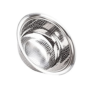 Hemoton Stainless Steel Rice Washing Bowl Kitchen Strainer Colander Bowl Fruit Vegetable Washing Basket for Rice Food Pasta Colander Drain Basket (Silver)