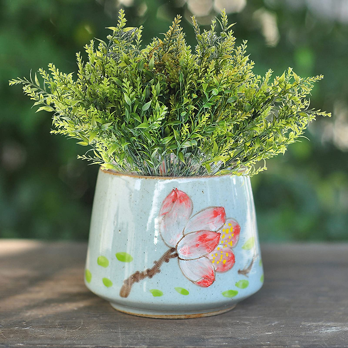 LXAFGP 8 Bundles Artificial Lavender Flowers Outdoor Fake Plants UV Resistant Plants Faux Plastic Plants for Outdoor Indoor Home Window Garden Wedding Porch Box Hanging Plants Decor (Green)