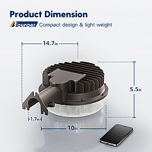 BBOUNDER - 120W 15600LM LED Barn Lights Dusk to Dawn Outdoor Area Lights with Photocell (1000W Incandescent Equiv.) 5000K Daylight Waterproof ETL&DLC Listed for Yard Street Flood Lights
