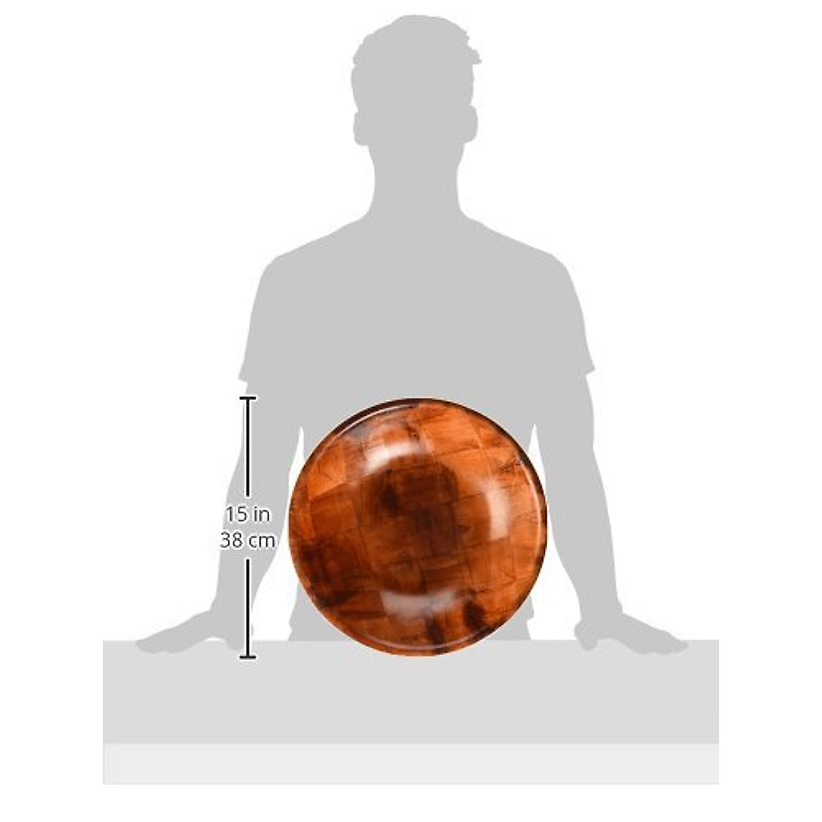 Winco WWB-14 Wooden Woven Salad Bowl, 14-Inch, Brown